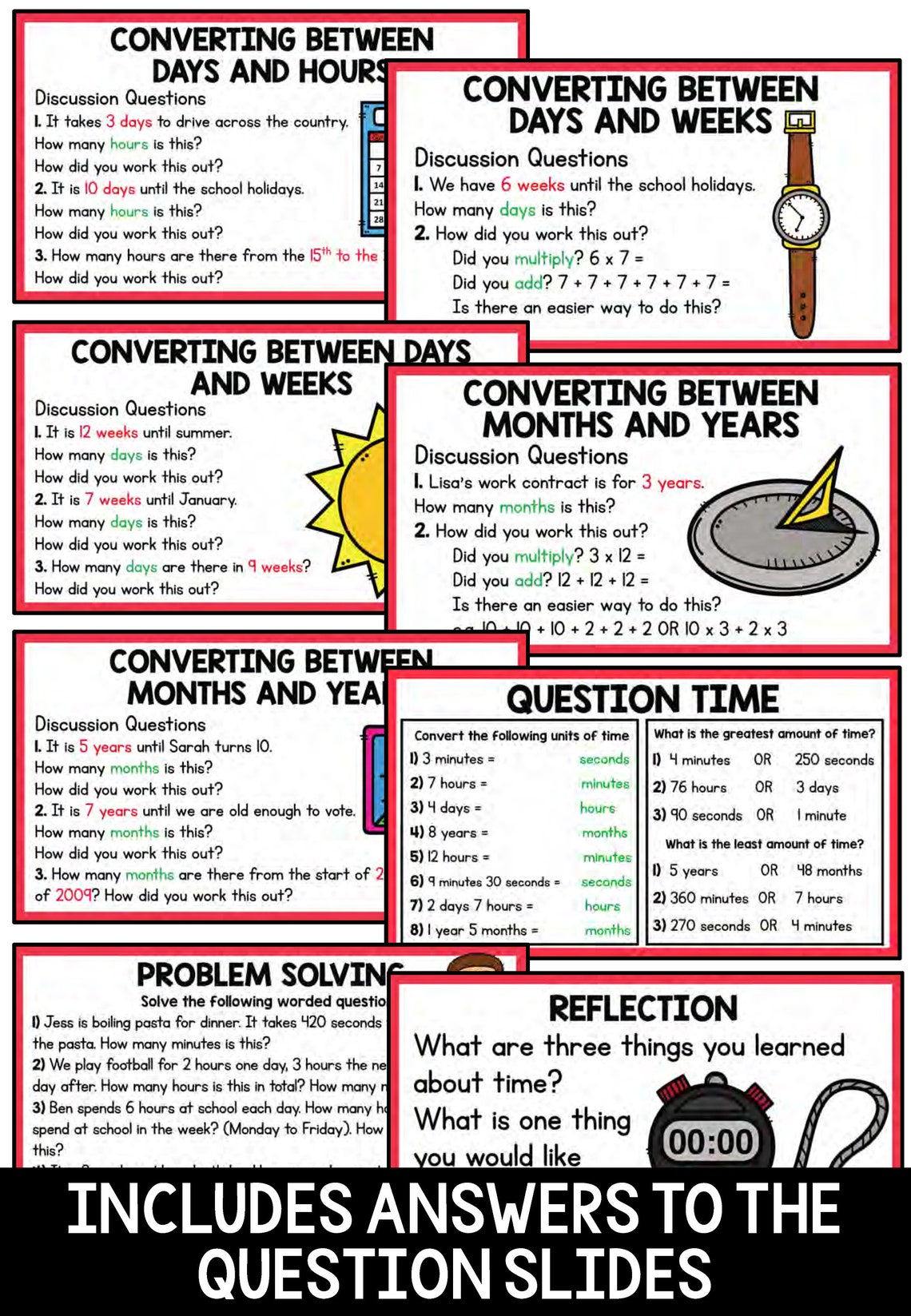 Converting Between Units of Time - Teaching Powerpoint Presentation - Etsy