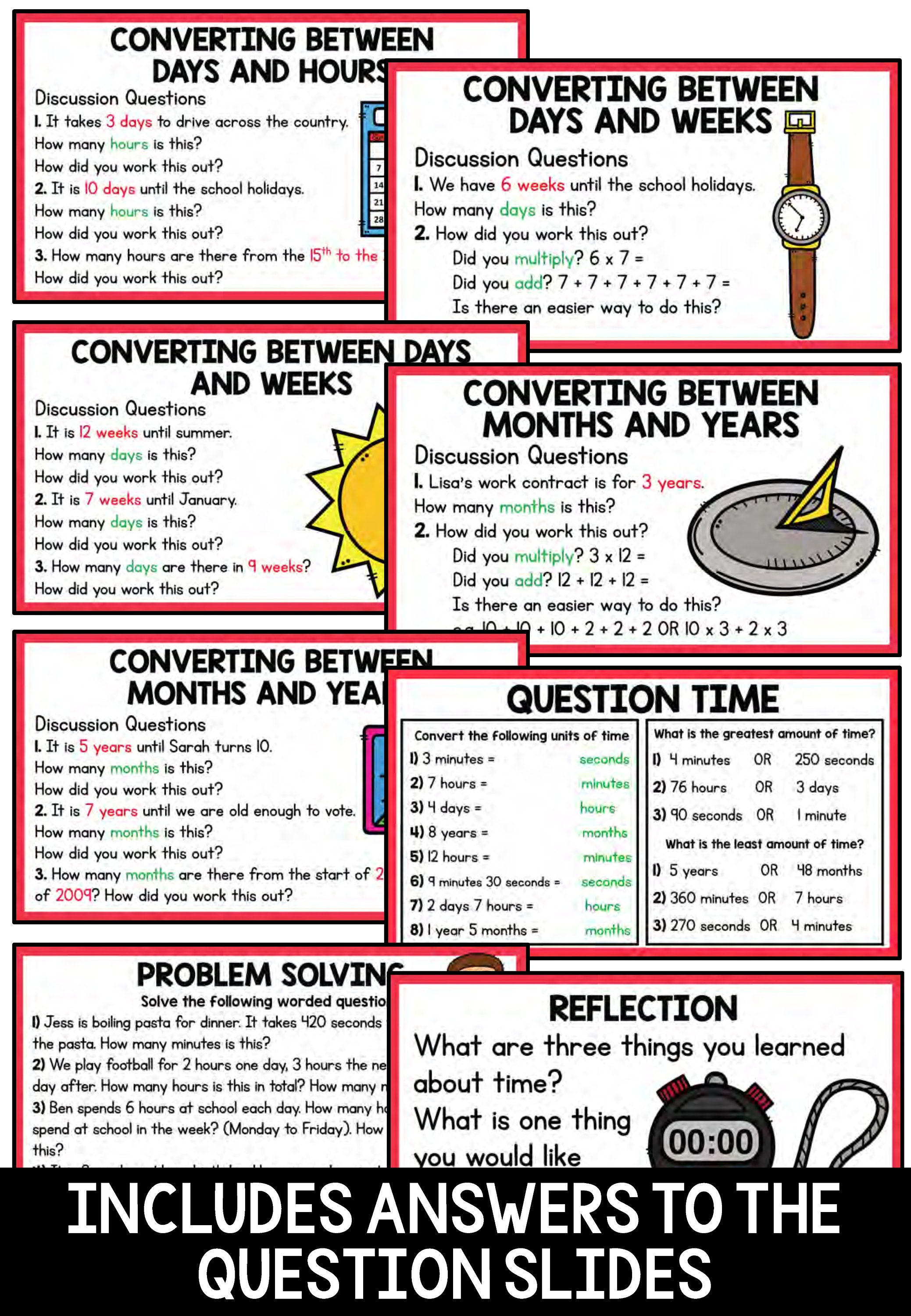 Converting Between Units of Time - Teaching Powerpoint Presentation - Etsy