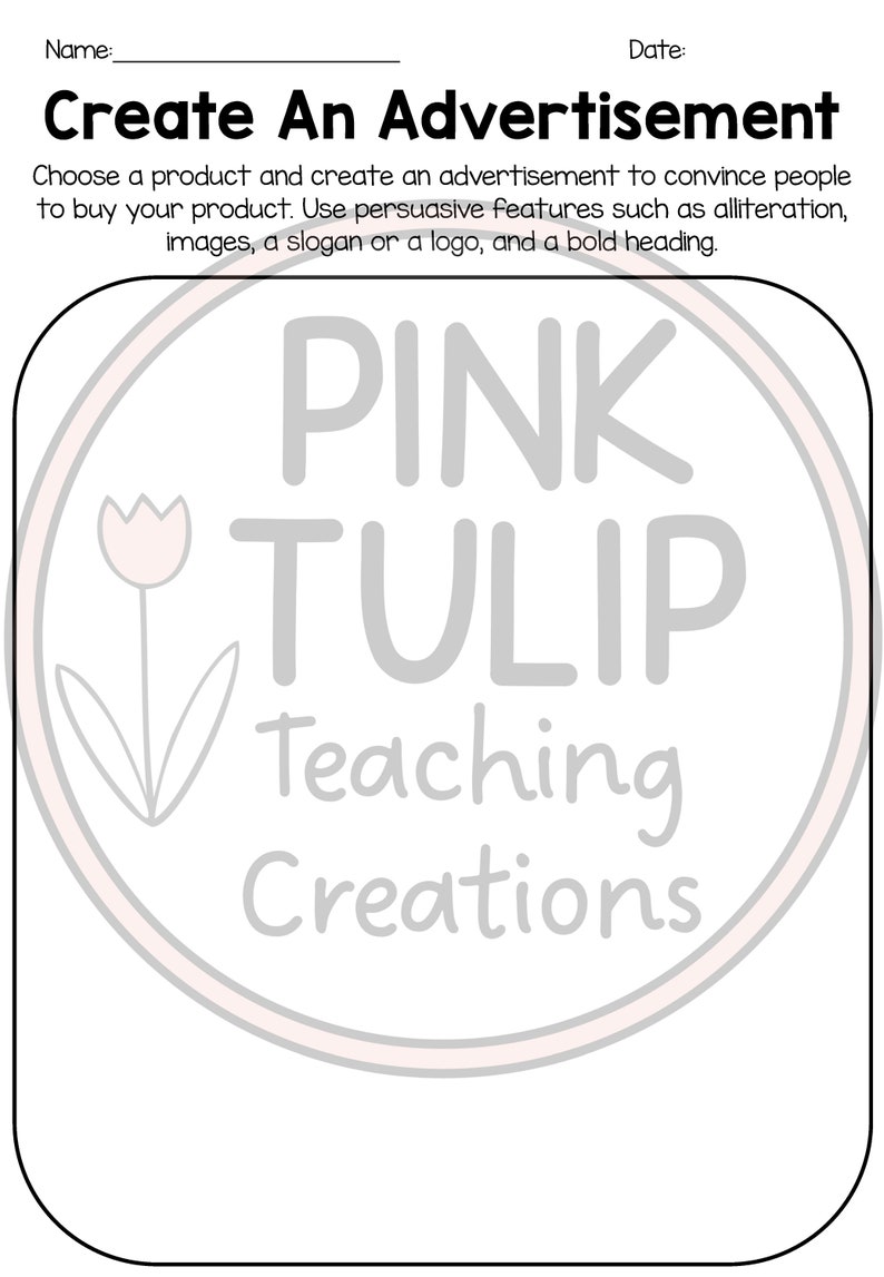 Advertisement Techniques - Persuasive Writing Worksheets - Etsy