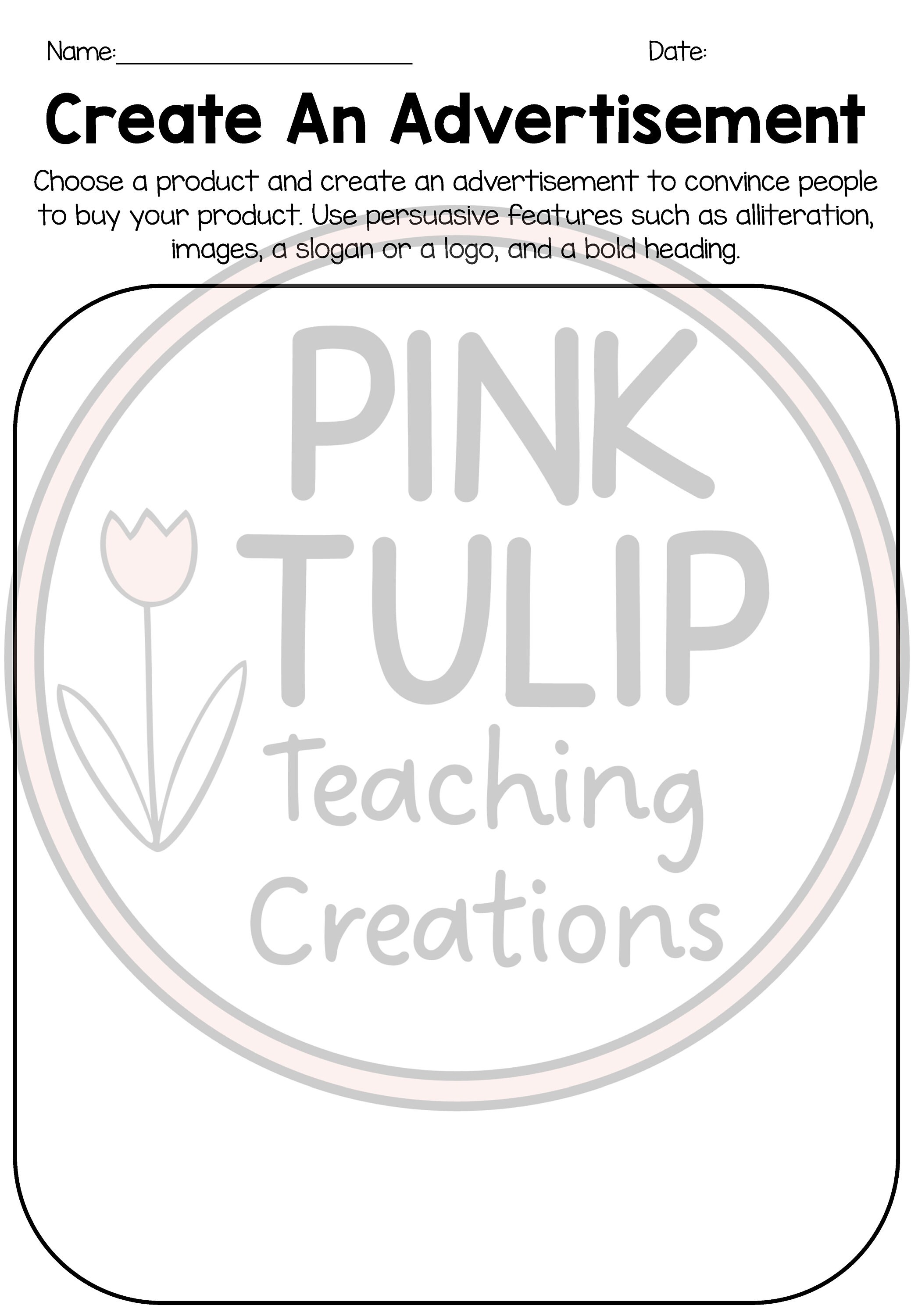 Advertisement Techniques - Persuasive Writing Worksheets - Etsy