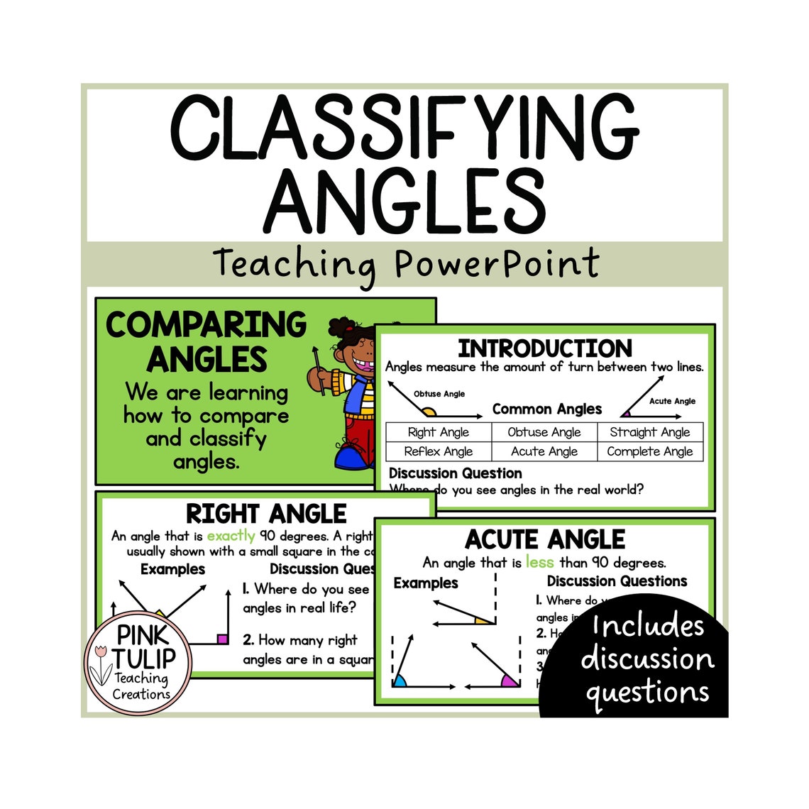 Comparing and Classifying Angles Teaching Powerpoint Presentation - Etsy