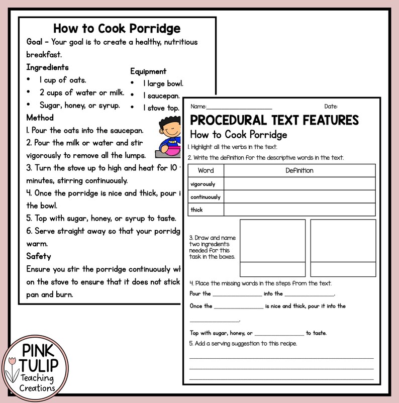 Procedural Text Examples - Ten Reading Samples With Comprehension - Etsy Procedural Text Examples - Ten Reading Samples With Comprehension - Etsy