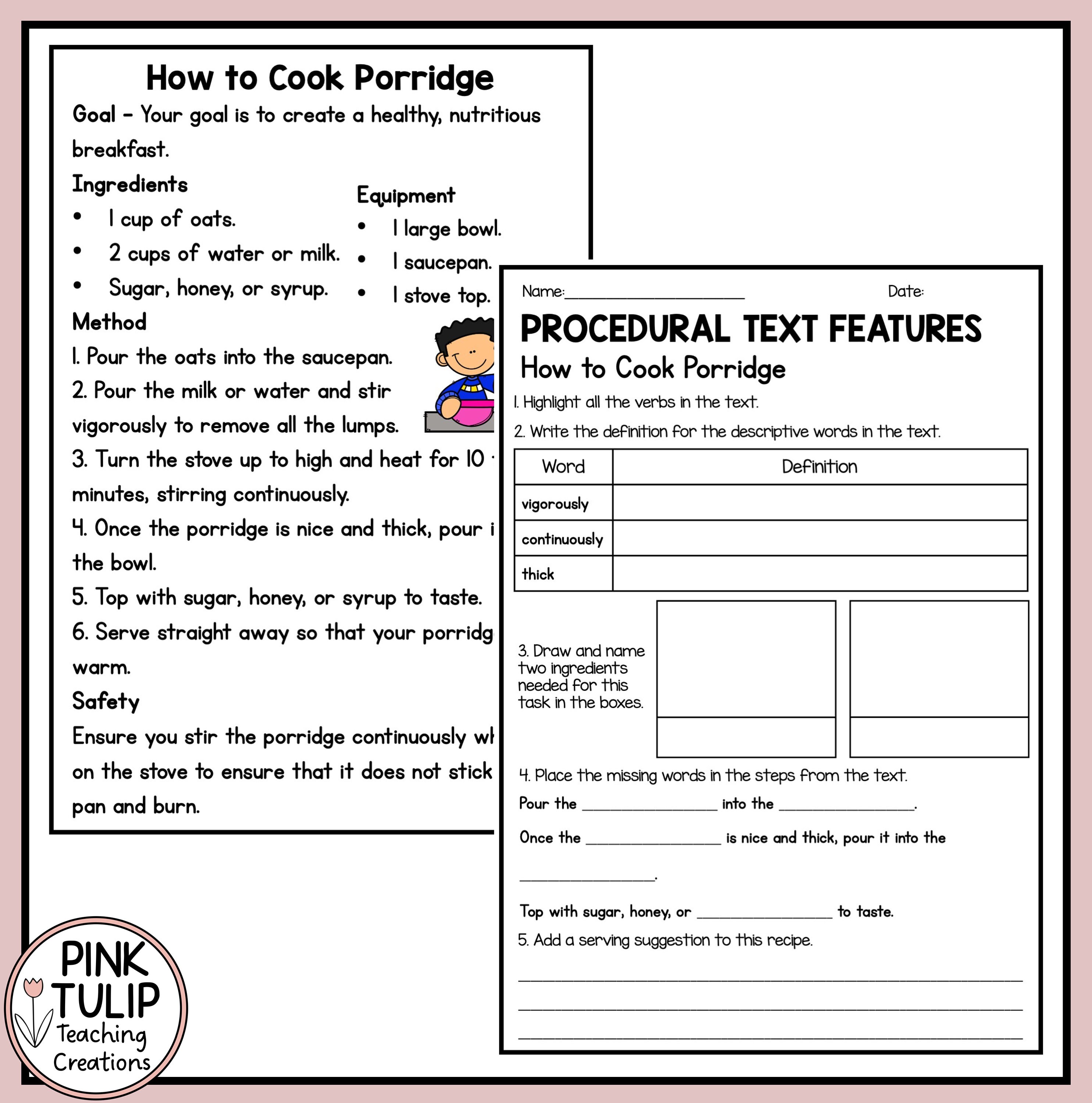 Procedural Text Examples - Ten Reading Samples With Comprehension - Etsy