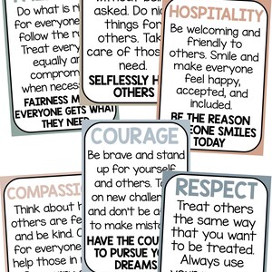 Values Posters Earth Tones - Classroom Decor - Etsy