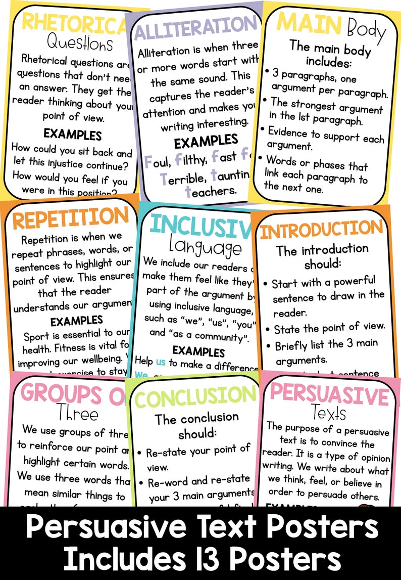 Reading and Writing Text Types Classroom Poster Bundle - Etsy Australia