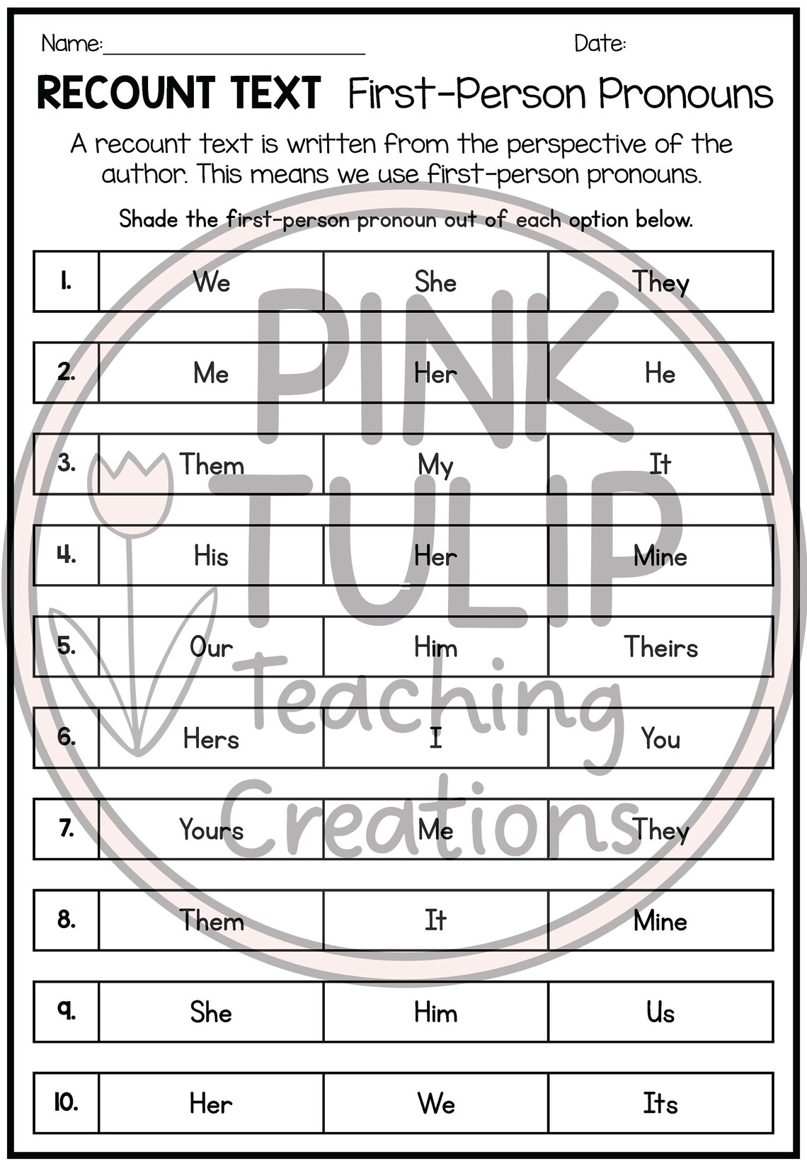 Recount Text Writing Worksheet Pack No Prep Lesson Ideas - Etsy