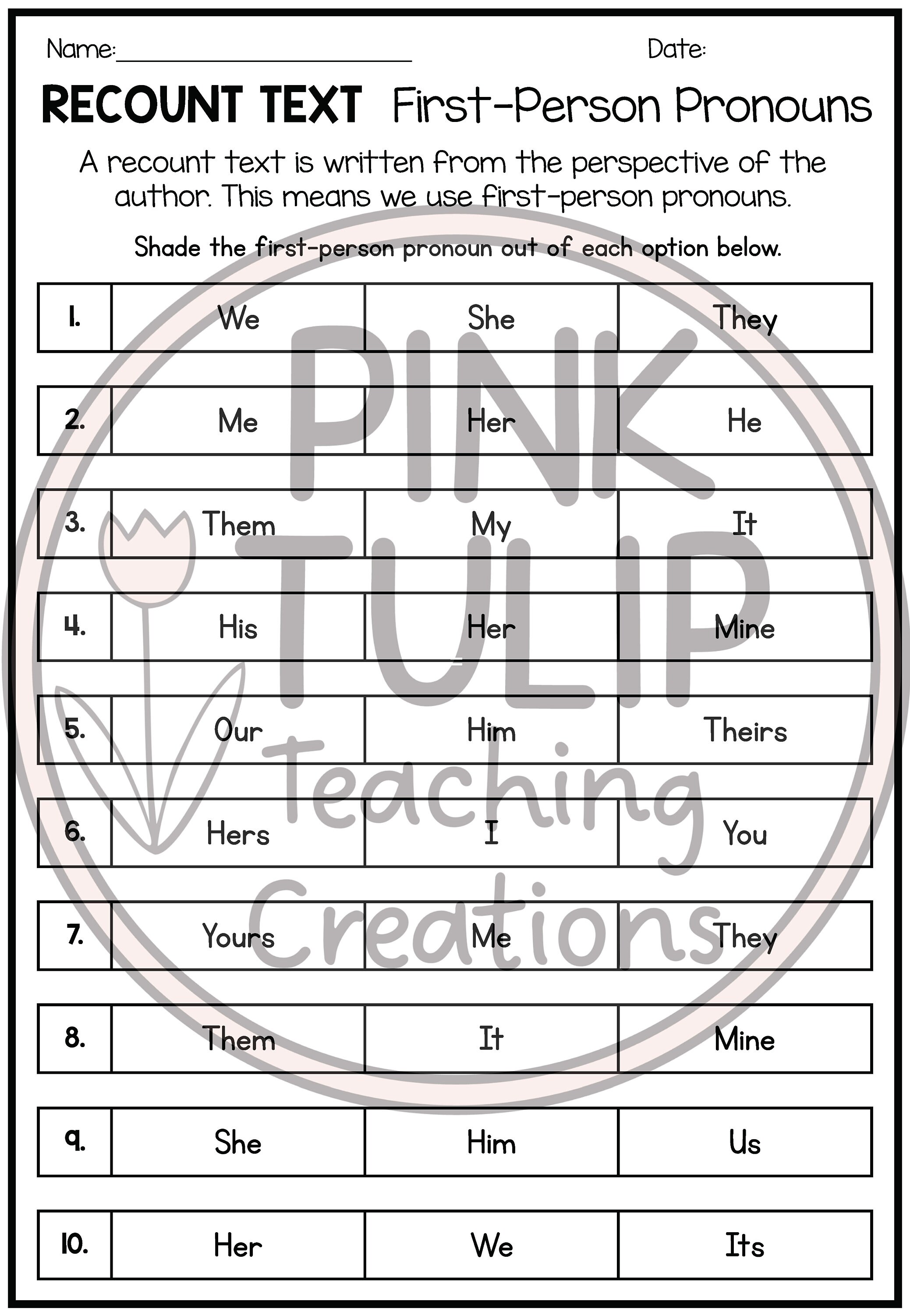 Recount Text Writing Worksheet Pack - No Prep Lesson Ideas - Etsy