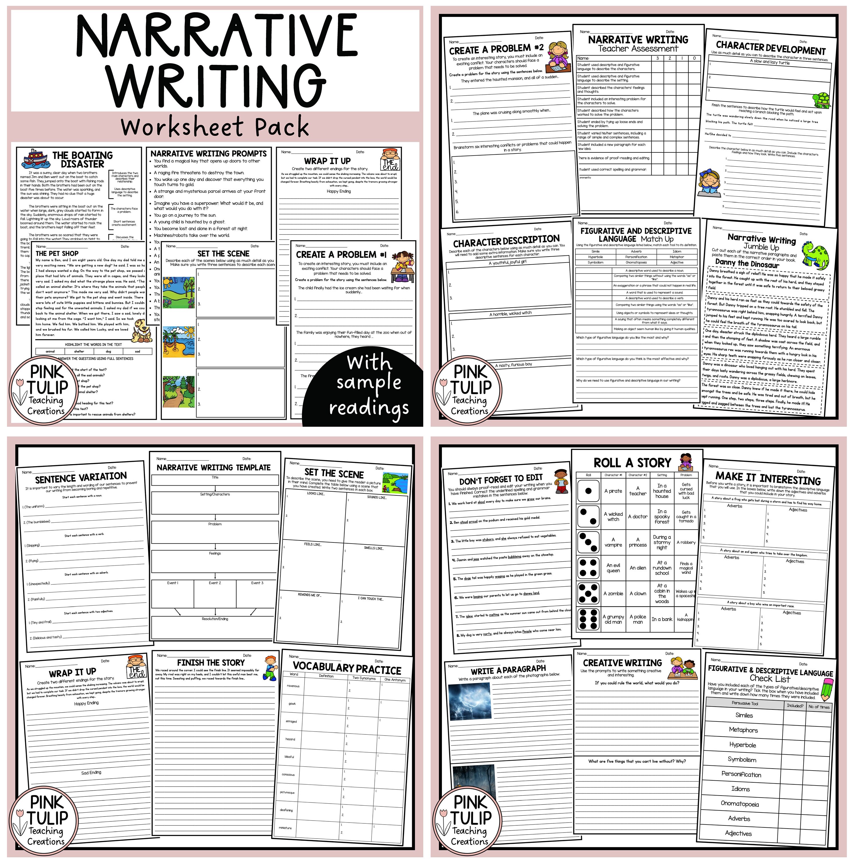 Narrative and Persuasive Writing Worksheet Bundle - Etsy