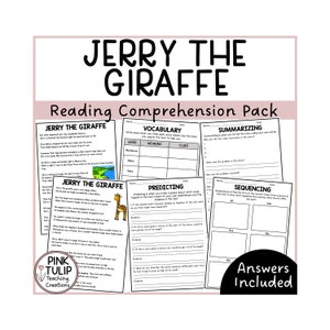 Jerry the Giraffe - Story and Reading Comprehension Pack - Etsy