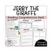 Jerry the Giraffe Story and Reading Comprehension Pack - Etsy