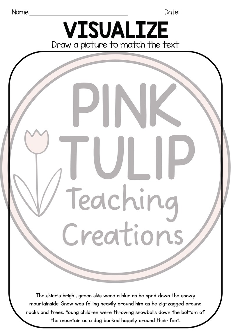 Visualizing visualising Reading Comprehension Worksheet Pack - Etsy ...