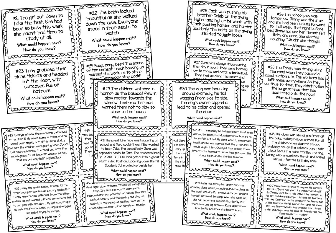 Making Predictions (predicting) - Task Cards - Etsy