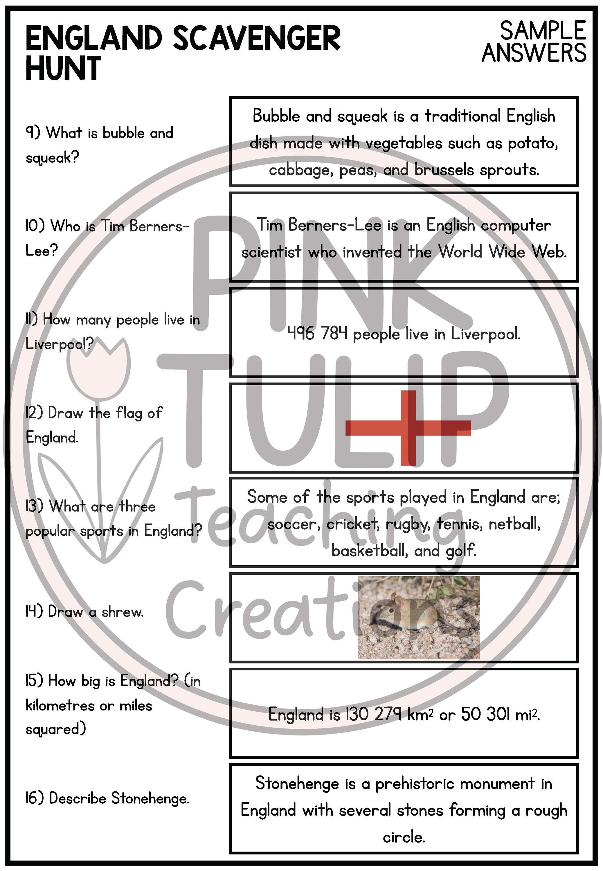 England Scavenger Hunt - Research Based - Etsy