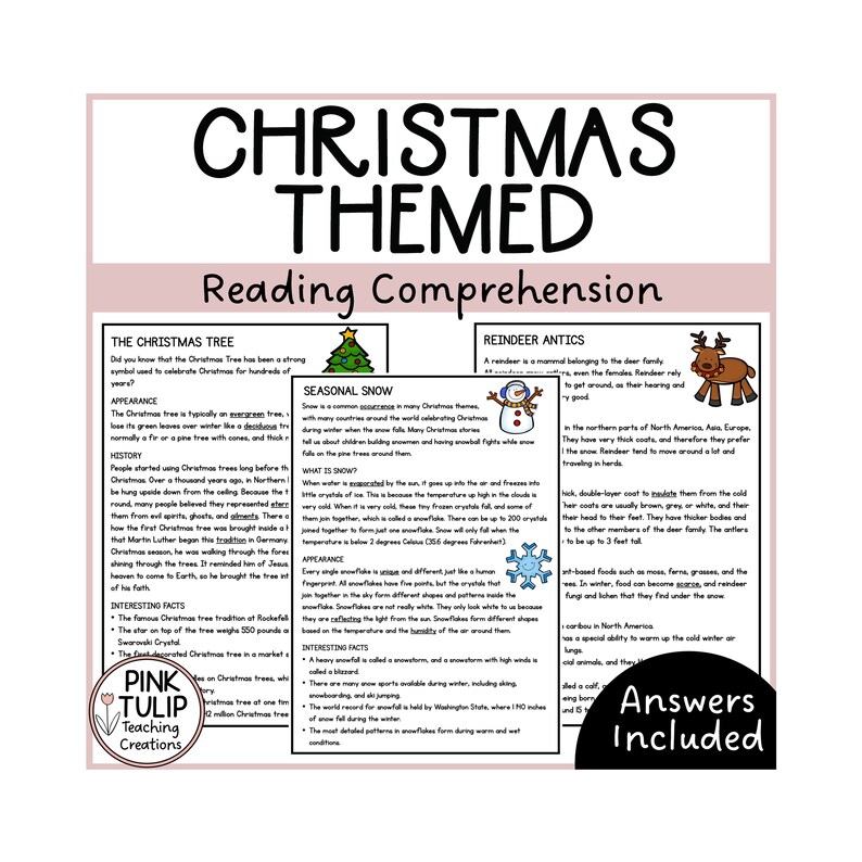 Christmas Themed Information Texts - Reading Strategy Comprehension ...