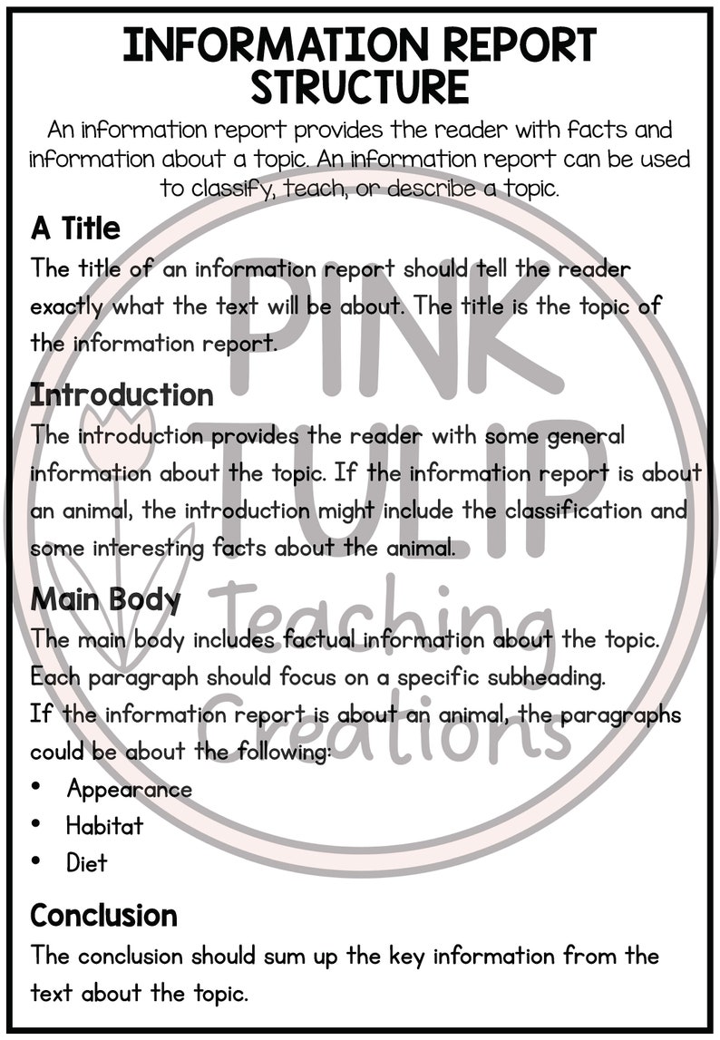 Information Text Reading and Writing Worksheet Pack No Prep Lesson ...