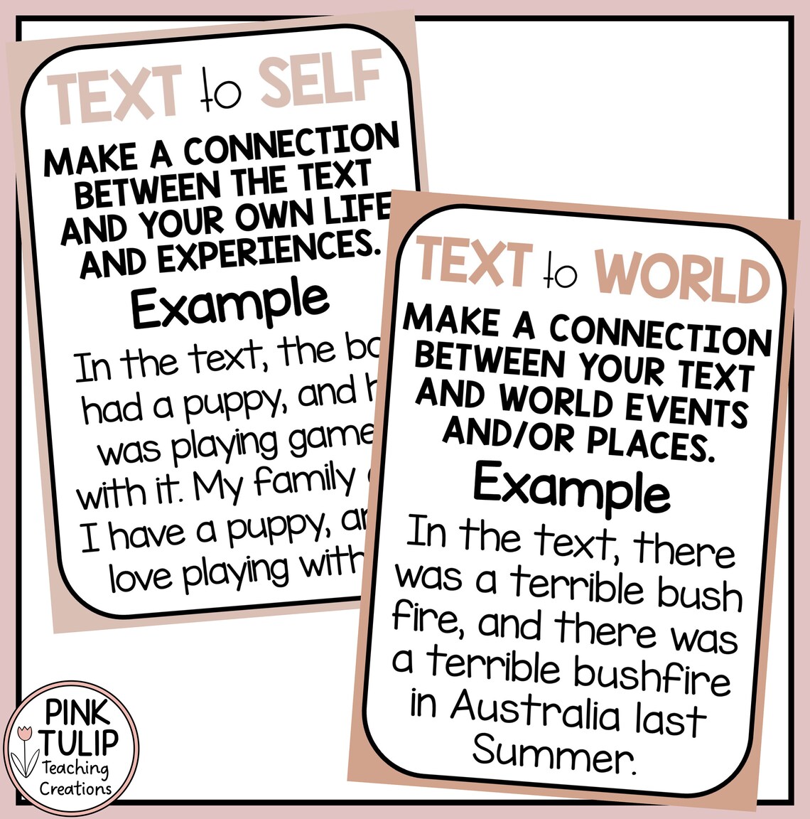 Making Connections Reading Posters - Earth Tones Classroom Decor - Etsy