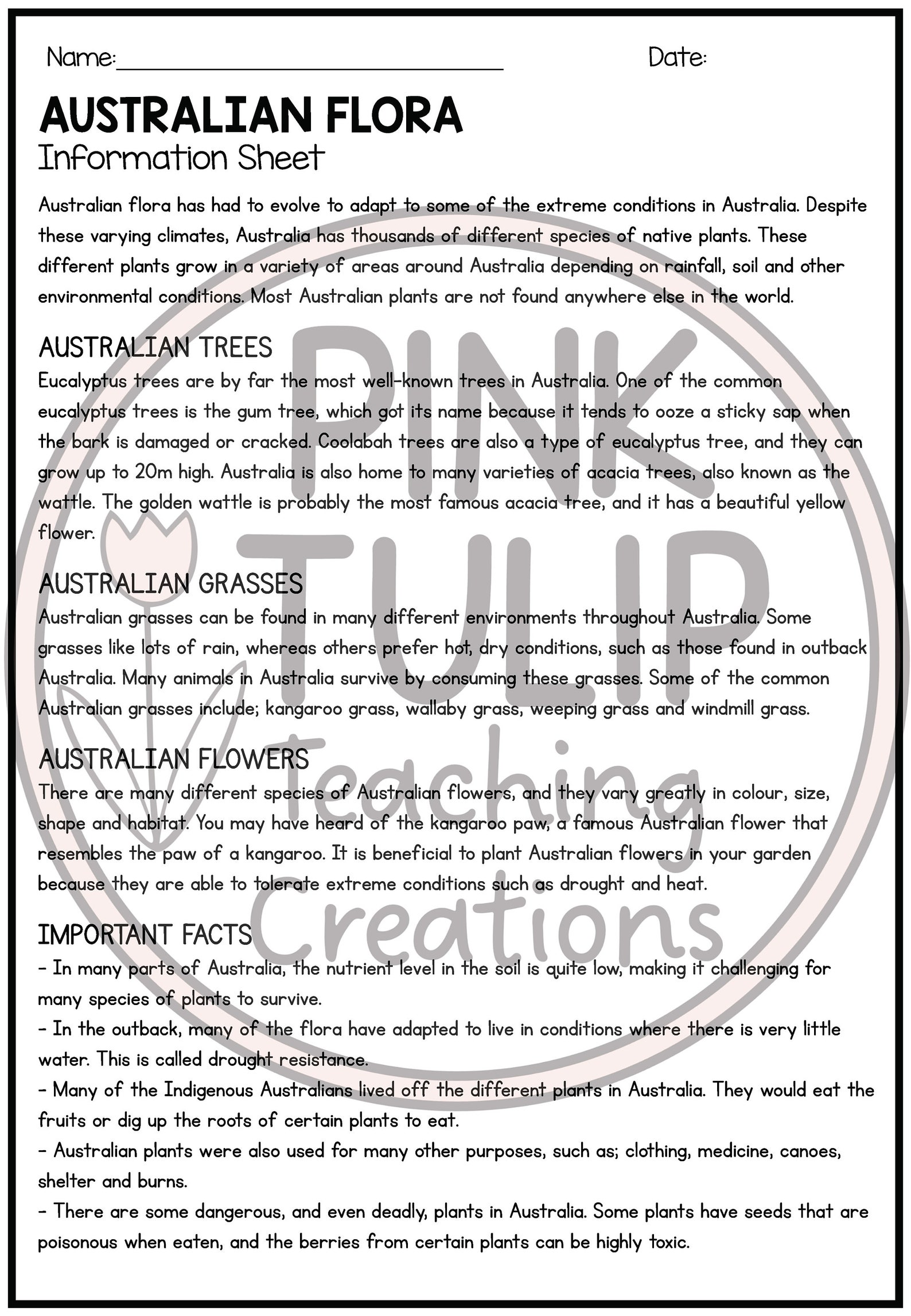 Australian Geography Learning Activity Pack - Etsy