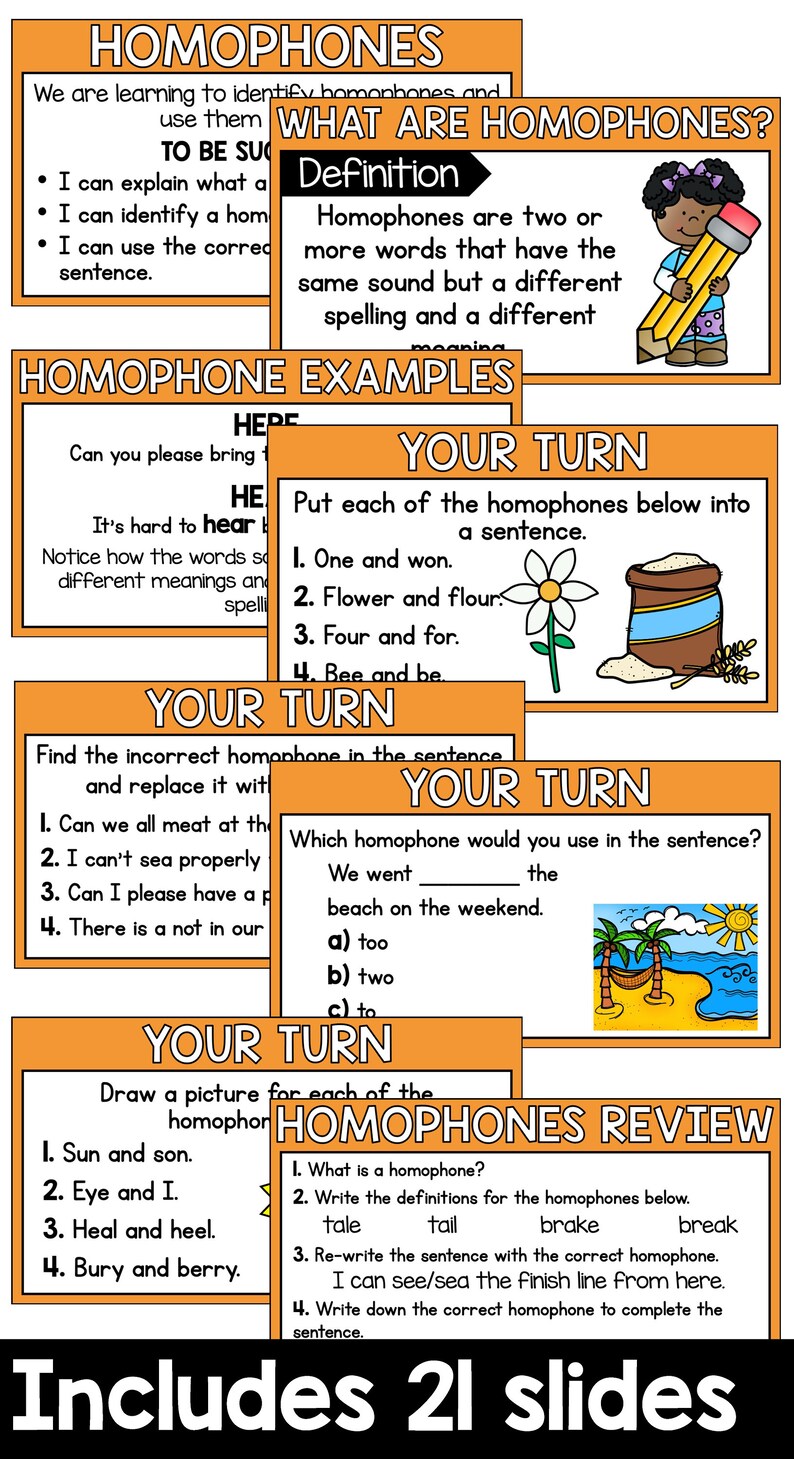 Homophones Powerpoint - Guided Teaching - Etsy