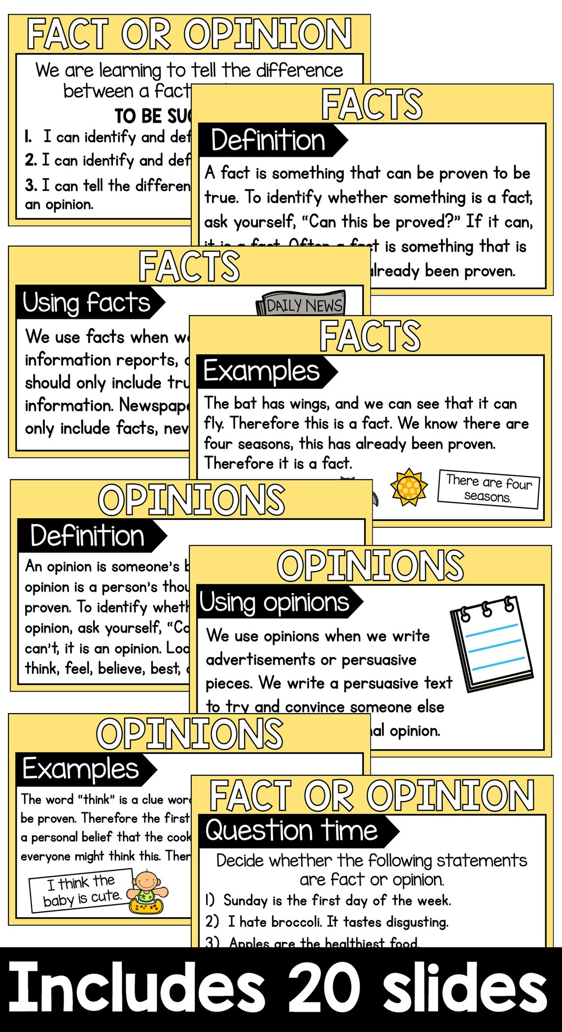 Fact and Opinion Powerpoint - Guided Teaching - Etsy