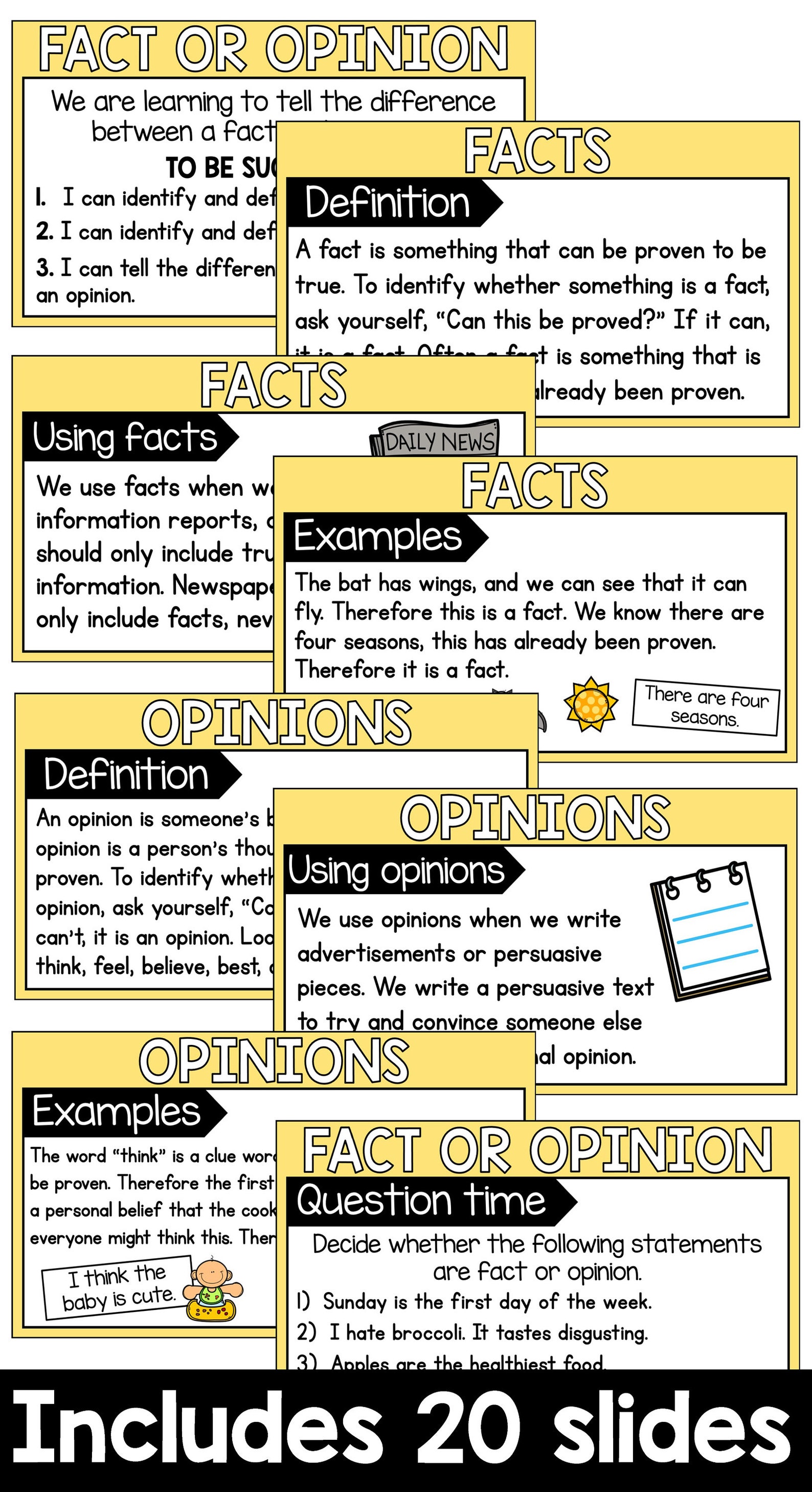 Fact and Opinion Powerpoint - Guided Teaching - Etsy