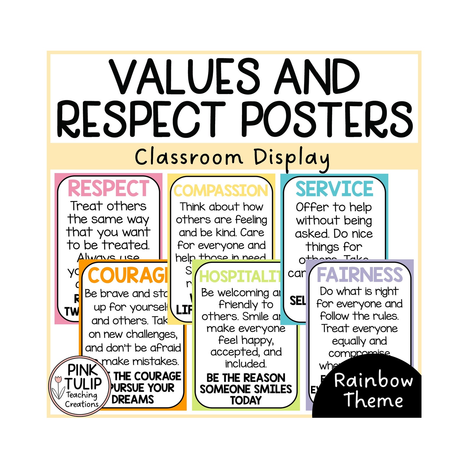 Values Posters - Classroom Decor - Etsy