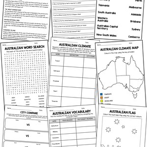Australian Geography - Learning Activity Pack - Etsy