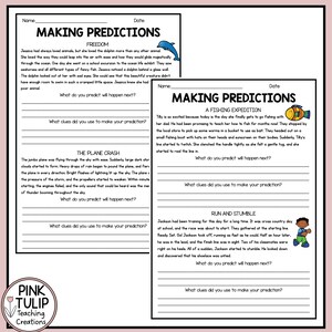 Making Predictions predicting Reading Worksheet Pack - Etsy