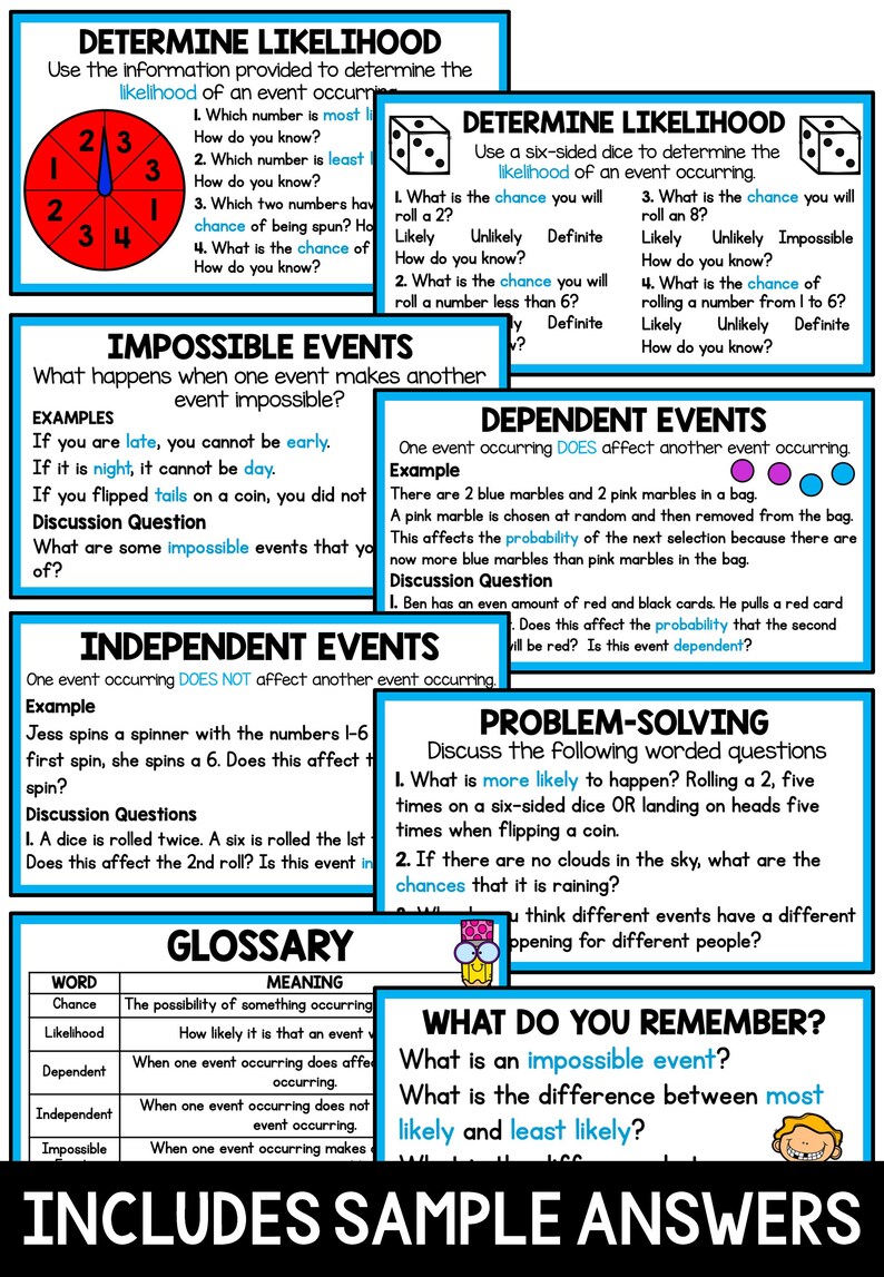 Chance and Probability - Teaching Powerpoint Presentation - Etsy