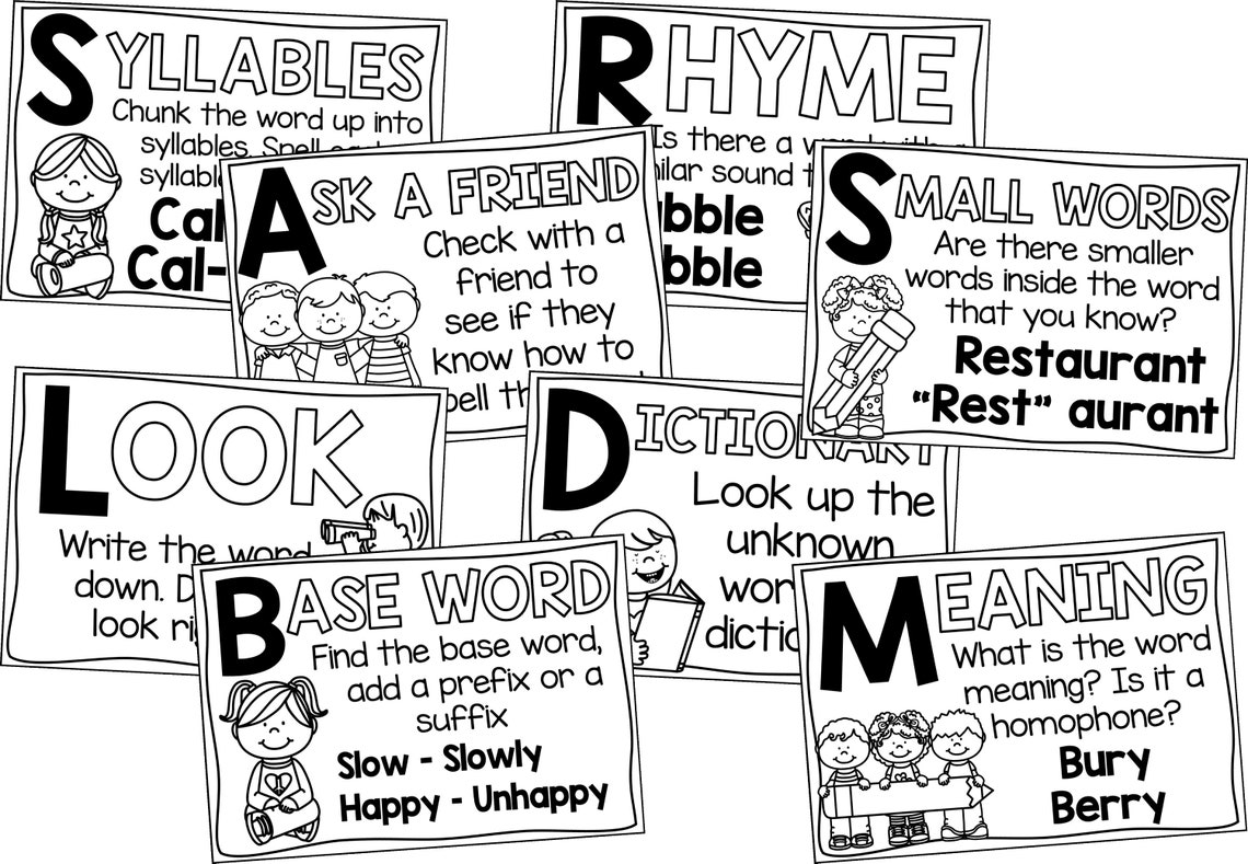 Spelling Strategy Posters - Classroom Decor - Etsy