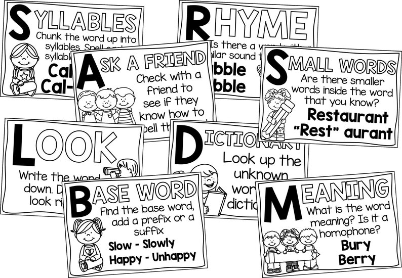 Spelling Strategy Posters - Classroom Decor - Etsy