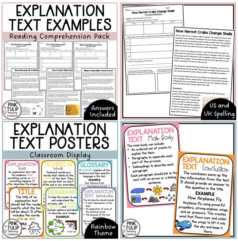 Explanation Text - Reading and Writing Bundle - Etsy