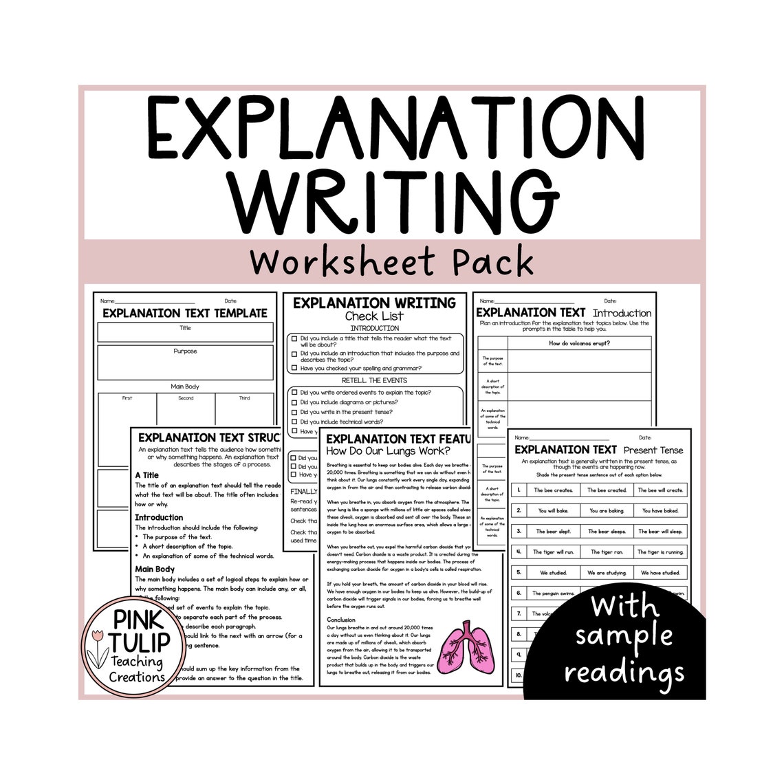 Explanation Text Writing Worksheet Pack - No Prep Lesson Ideas - Etsy