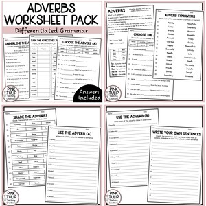Adverbs Bundle Worksheet Pack and Guided Teaching Powerpoint - Etsy