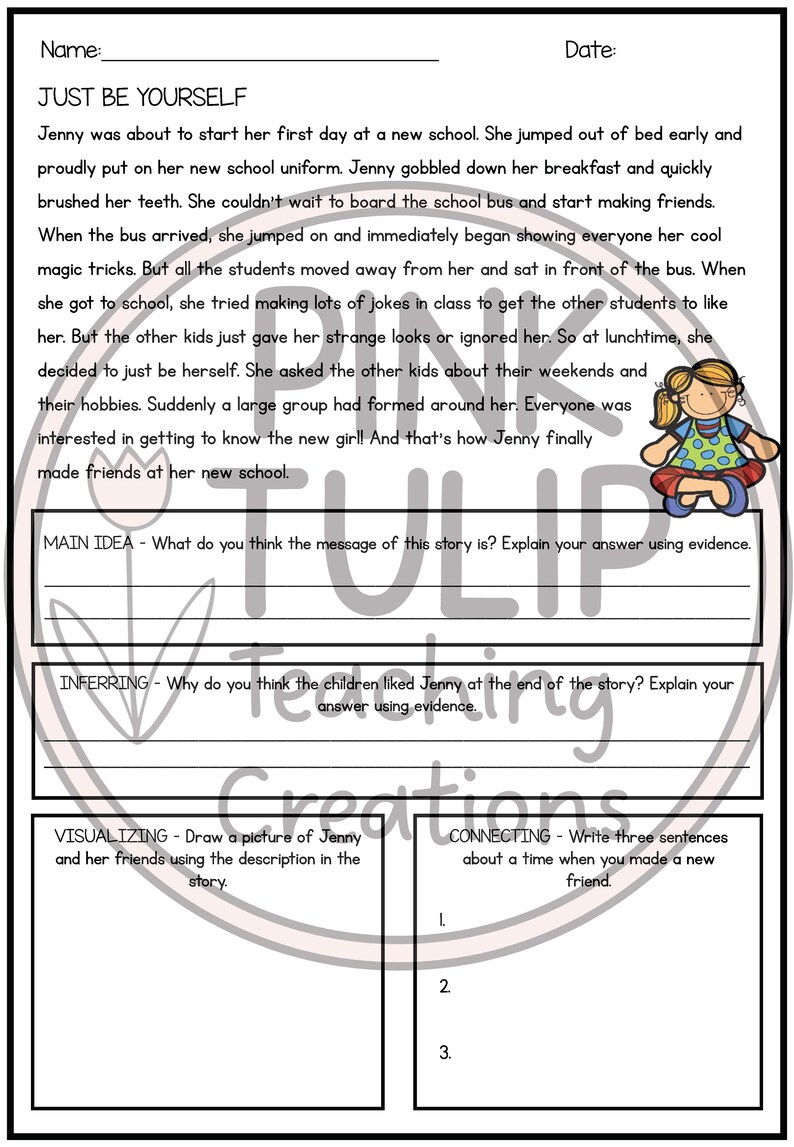 Comprehension Worksheets - Reading Strategies Set #10 - Etsy