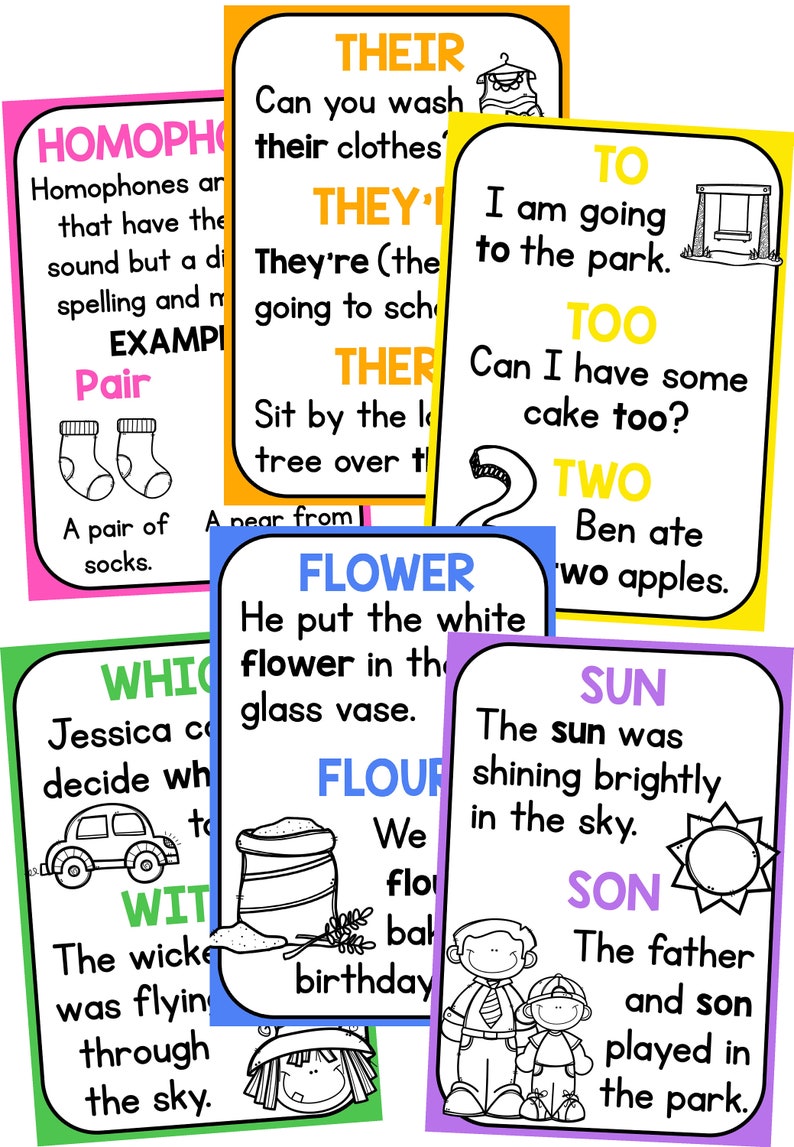 Homophones Posters - Classroom Decor - Etsy