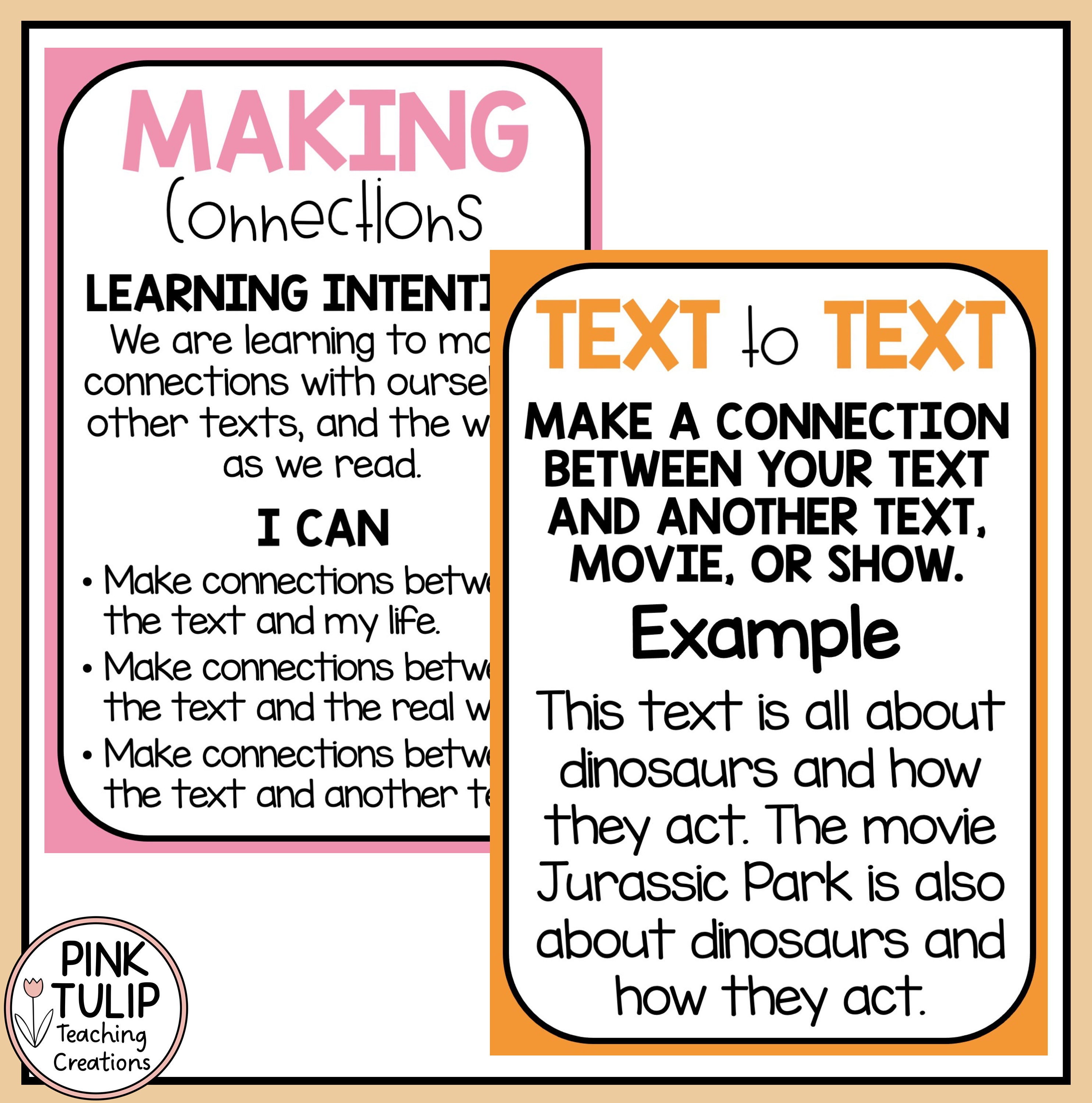 Making Connections (connecting) Reading Posters - Classroom Decor - Etsy