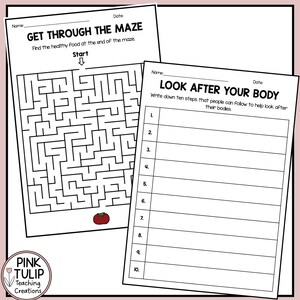 Healthy Living - Learning Activity Pack - Etsy