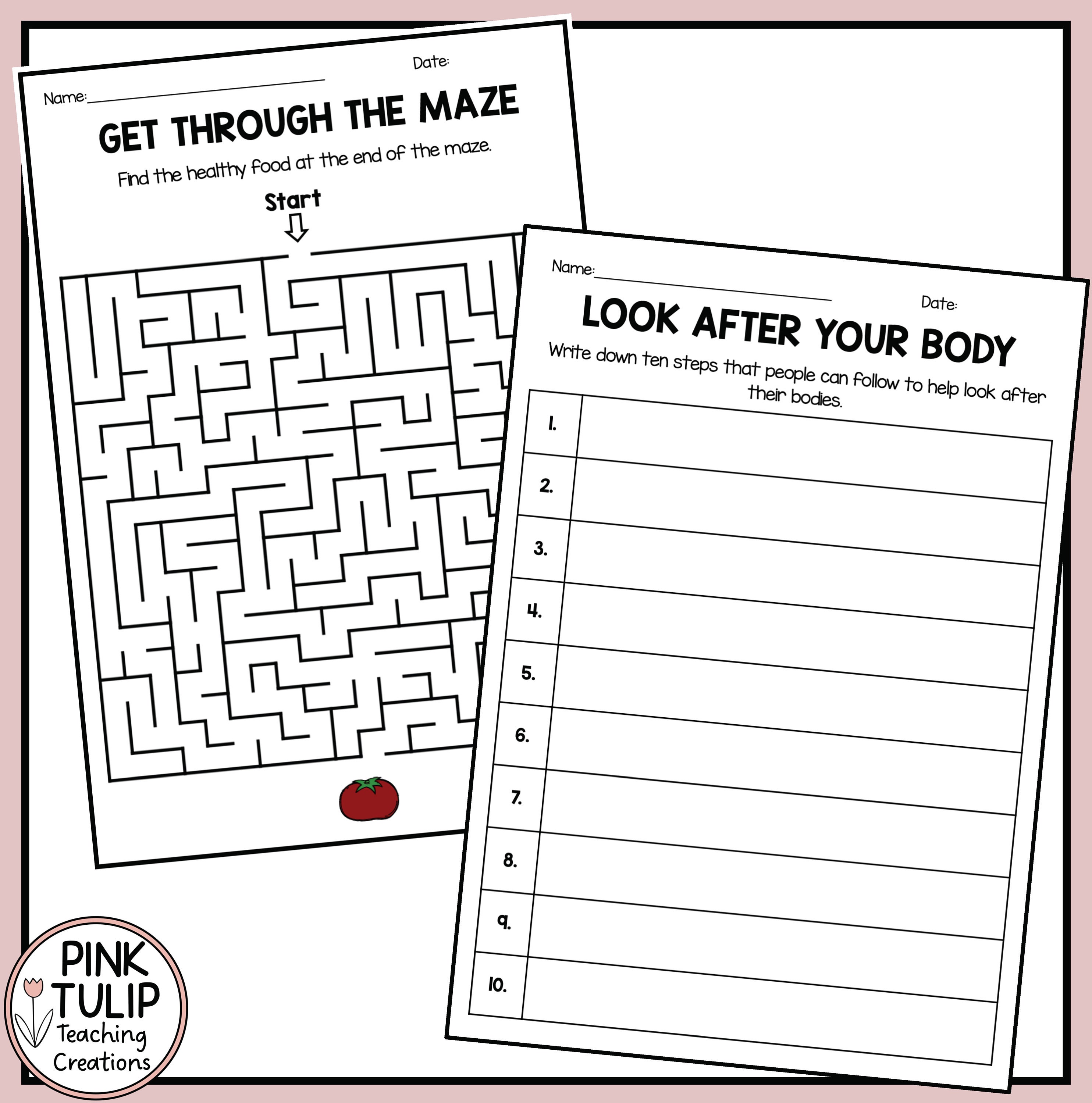 Healthy Living - Learning Activity Pack - Etsy