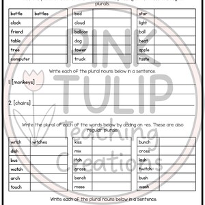Parts of Speech Grammar Workbook - Etsy