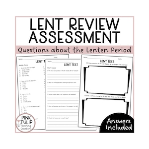 Lent Test - Assessment on Shrove Tuesday to Palm Sunday - Etsy