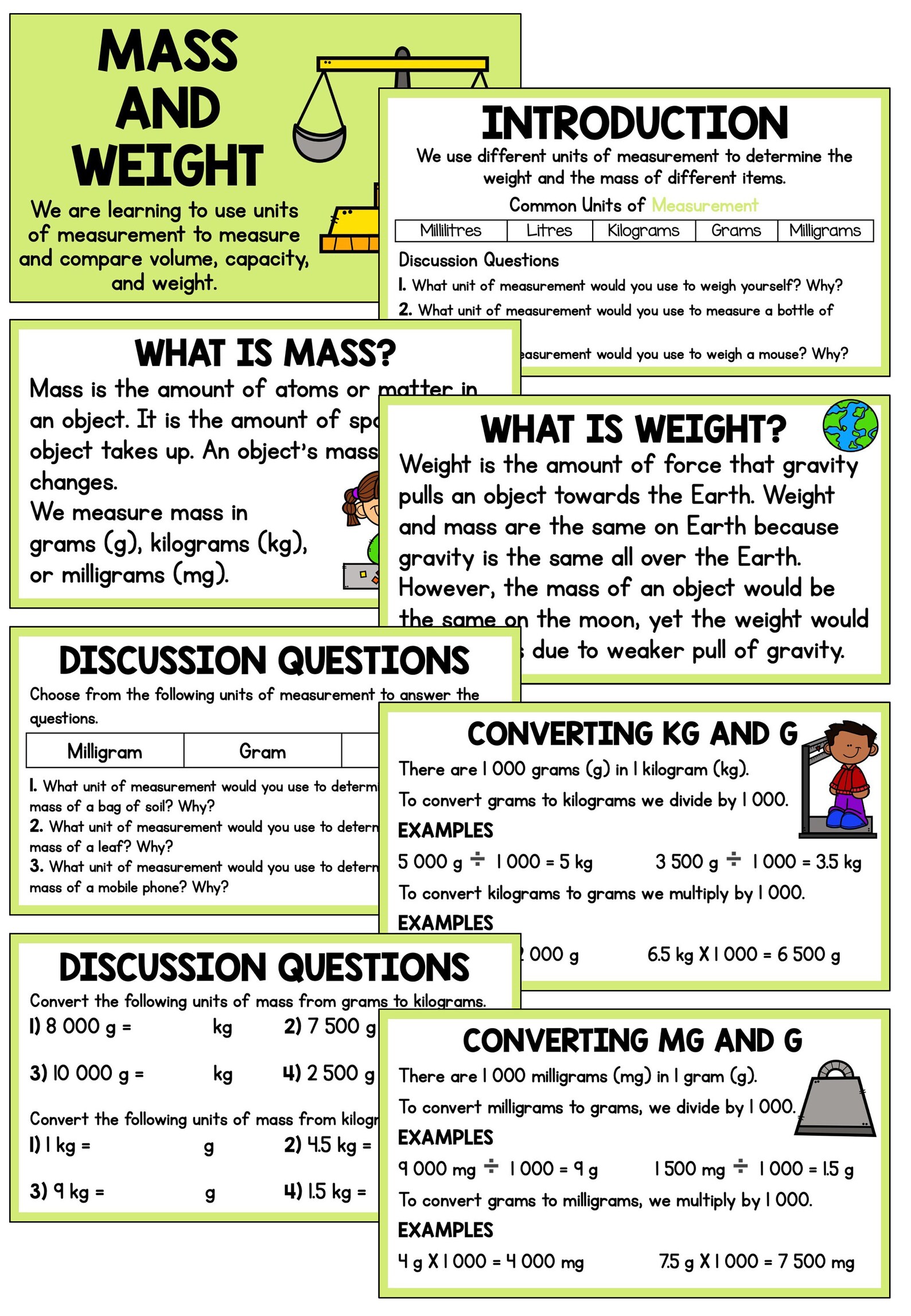 Mass, Weight, and Volume - Teaching Powerpoint Presentation - Etsy