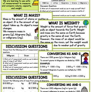 Mass, Weight, and Volume - Teaching Powerpoint Presentation - Etsy