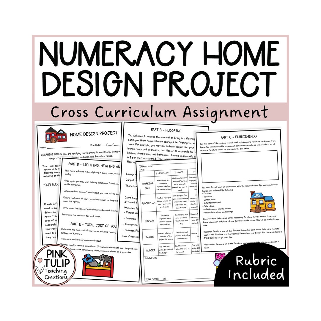 Home Design Numeracy Assignment - Etsy Australia