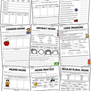 Types of Nouns Bundle - Worksheet Pack and Guided Teaching Powerpoint ...