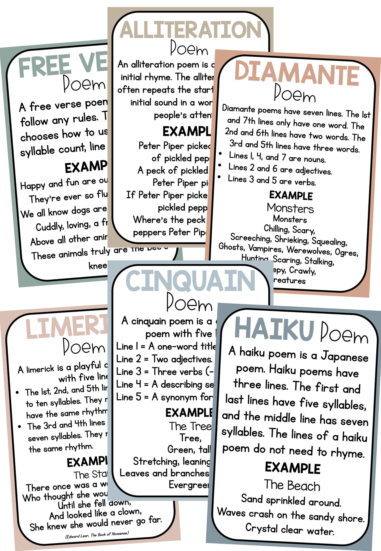 Poetry Posters - Earth Tones Classroom Decor - Etsy