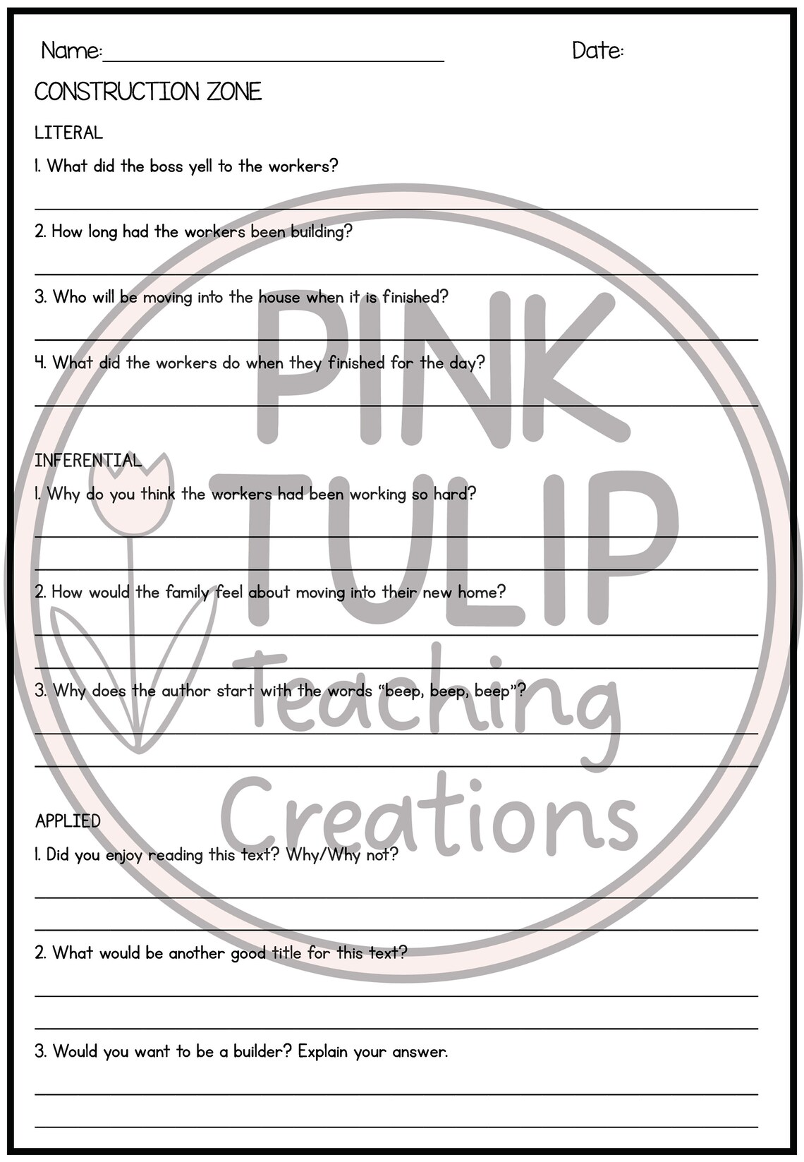 Comprehension Worksheets - Reading Strategies Set #8 - Etsy