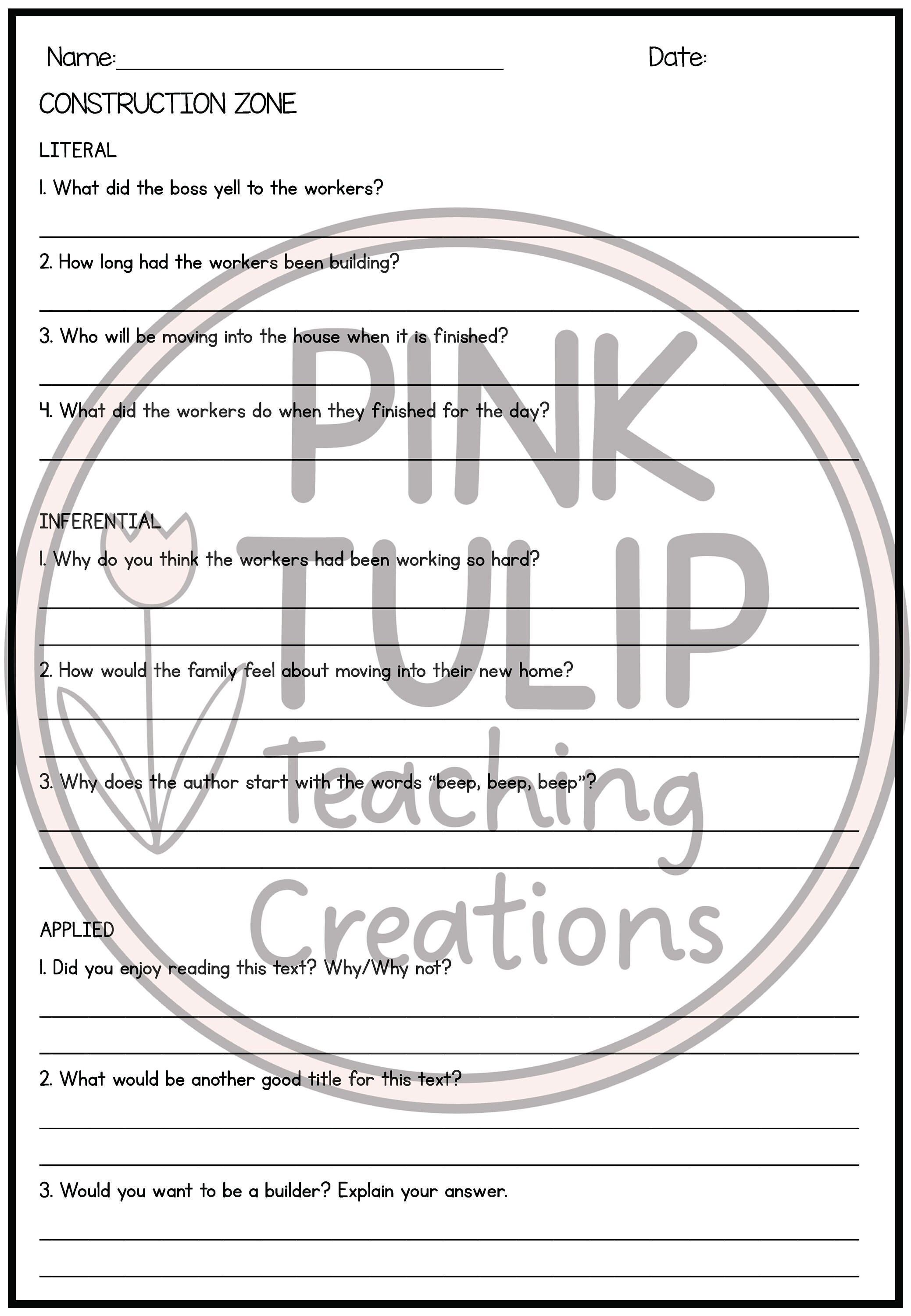 Comprehension Worksheets - Reading Strategies Set #8 - Etsy
