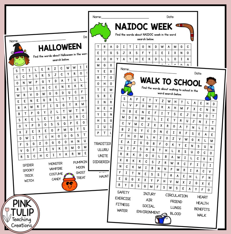 20 Themed Word Searches With Answers - Etsy