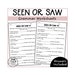 Seen or Saw Grammar Worksheets - Etsy