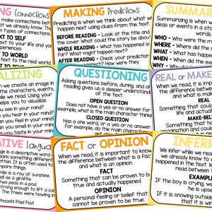 Reading Strategies Poster Set - Classroom Decor - Etsy